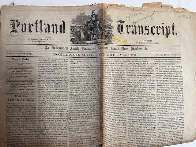 97197xx8. [newspaper] THE LIFE-SAVING SERVICE. Portland Transcript ...